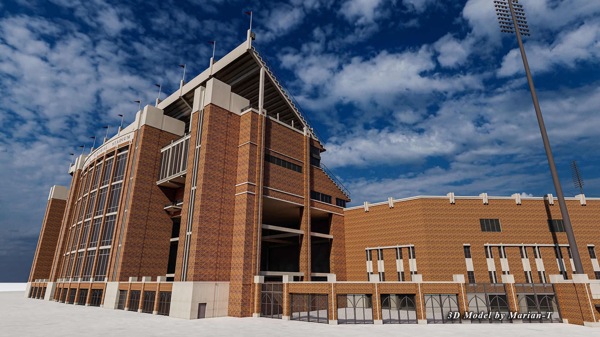 3D model Gaylord Family Oklahoma Memorial Stadium USA VR / AR / low ...