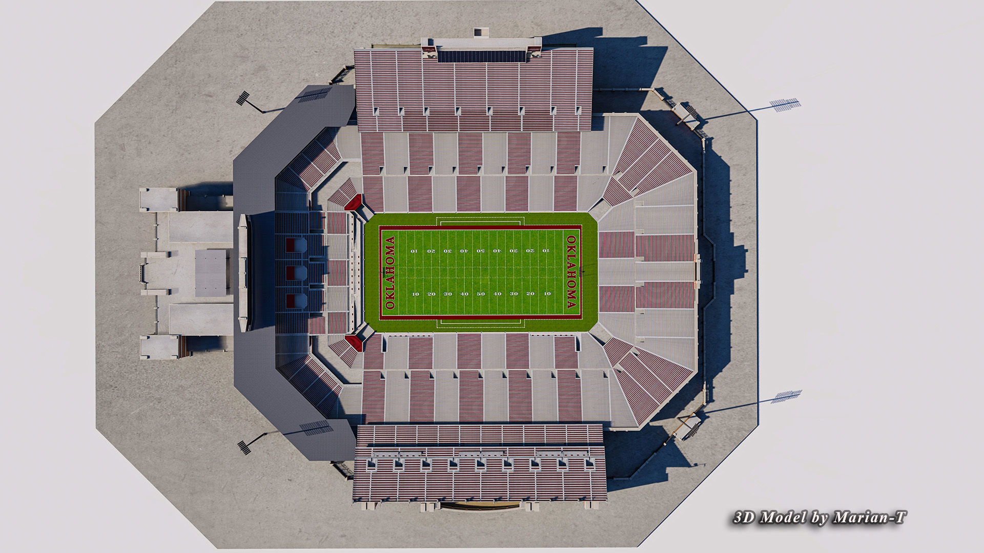 3D model Gaylord Family Oklahoma Memorial Stadium USA VR / AR / low ...