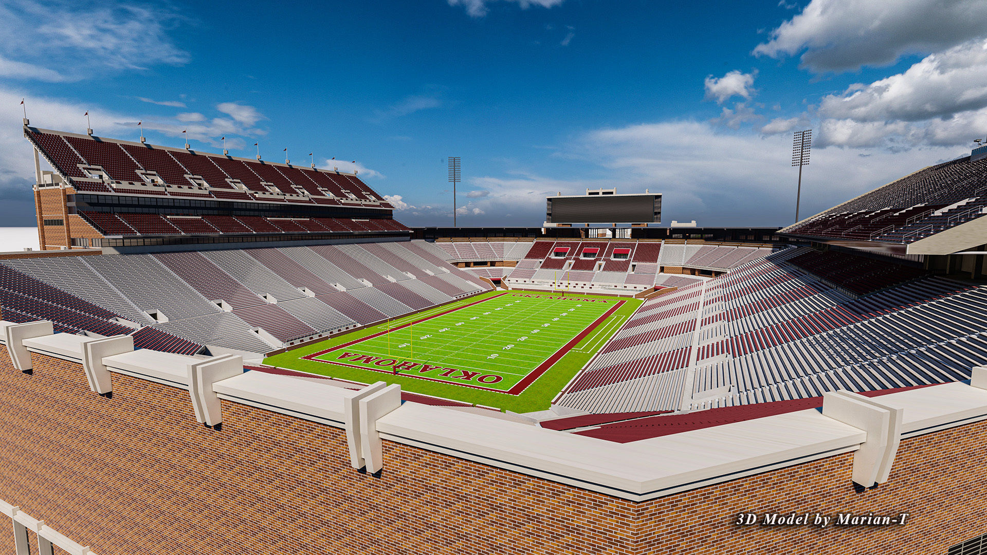 3D model Gaylord Family Oklahoma Memorial Stadium USA VR / AR / low ...