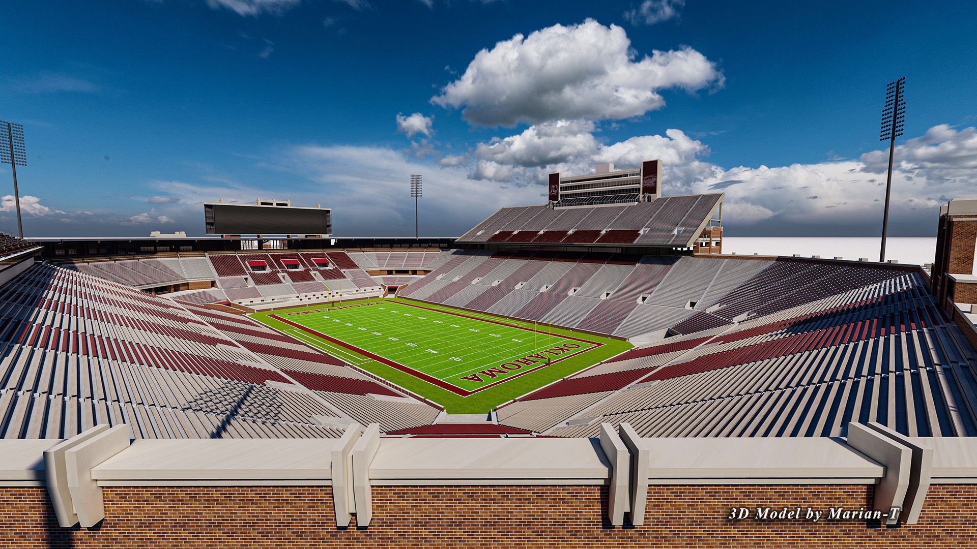 3D model Gaylord Family Oklahoma Memorial Stadium USA VR / AR / low ...
