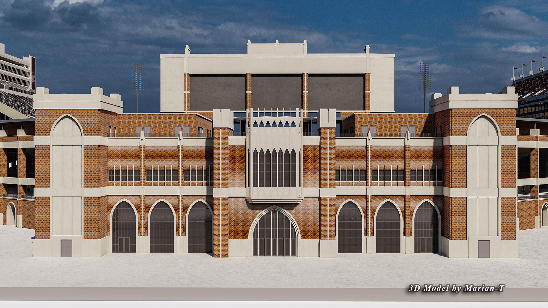 3D model Gaylord Family Oklahoma Memorial Stadium USA VR / AR / low ...