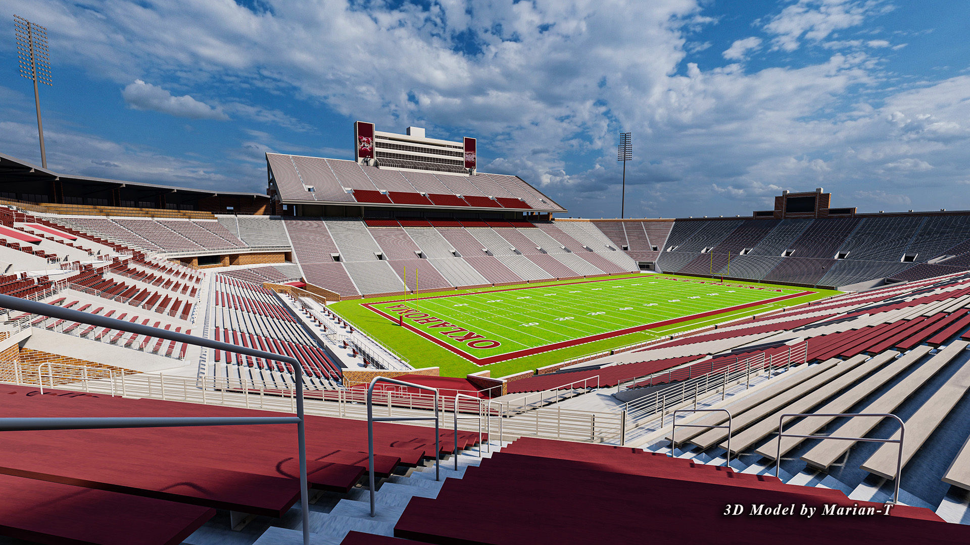 3D model Gaylord Family Oklahoma Memorial Stadium USA VR / AR / low ...