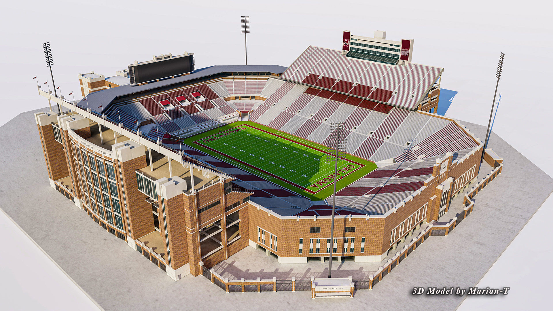 3D model Gaylord Family Oklahoma Memorial Stadium USA VR / AR / low ...
