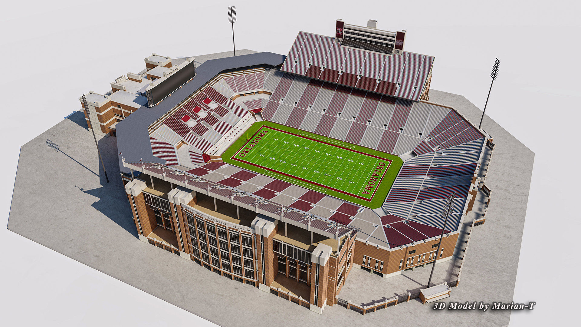3D model Gaylord Family Oklahoma Memorial Stadium USA VR / AR / low ...