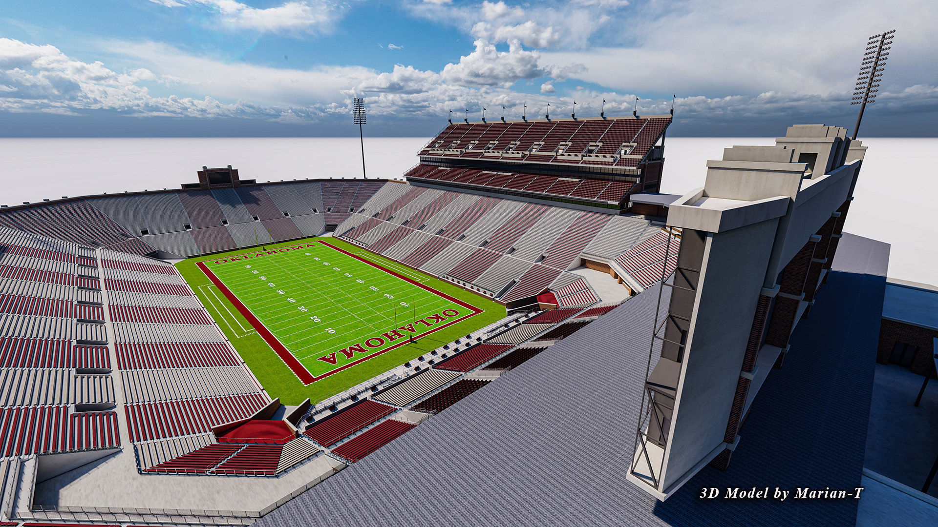 3D model Gaylord Family Oklahoma Memorial Stadium USA VR / AR / low ...
