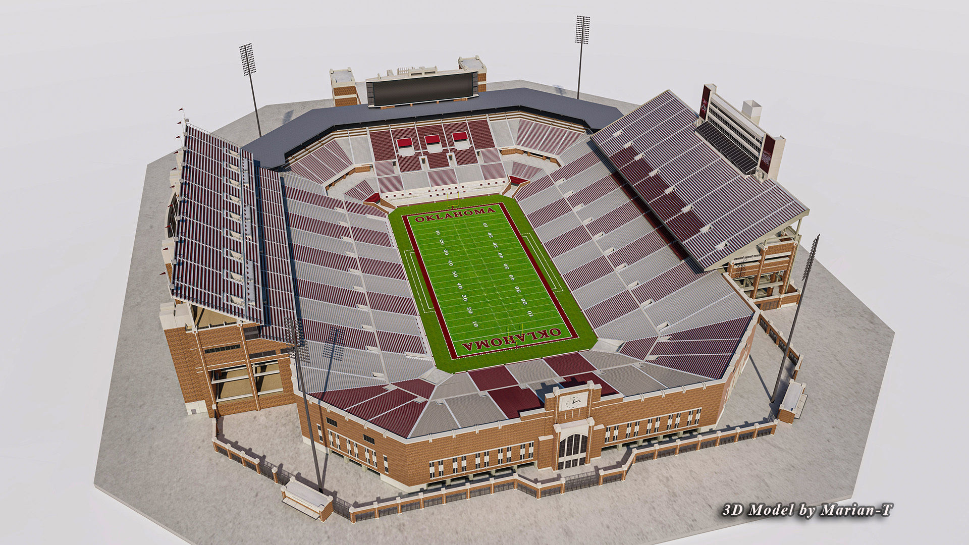 3D model Gaylord Family Oklahoma Memorial Stadium USA VR / AR / low ...