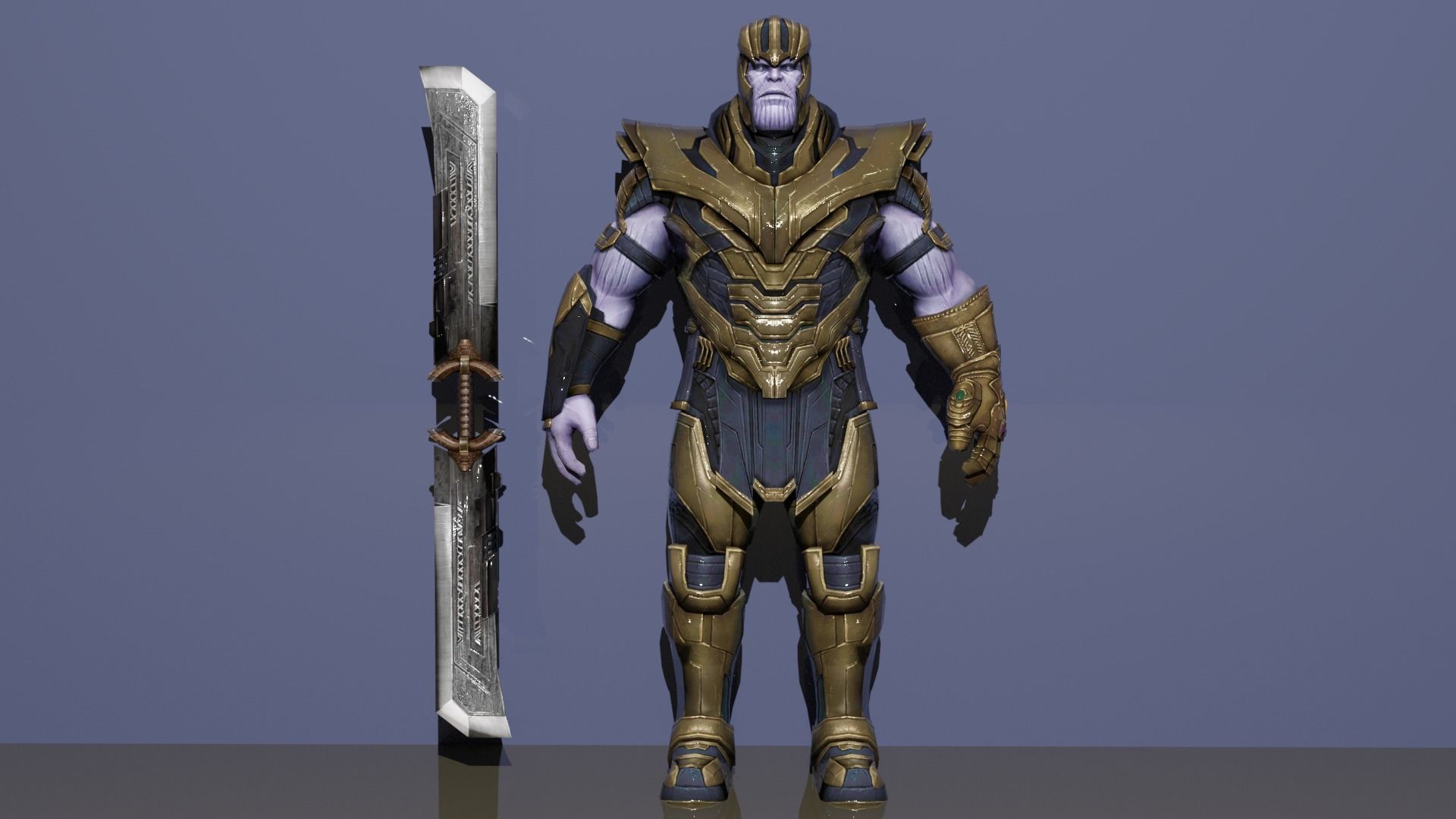 Thanos holding sword 3D model rigged | CGTrader