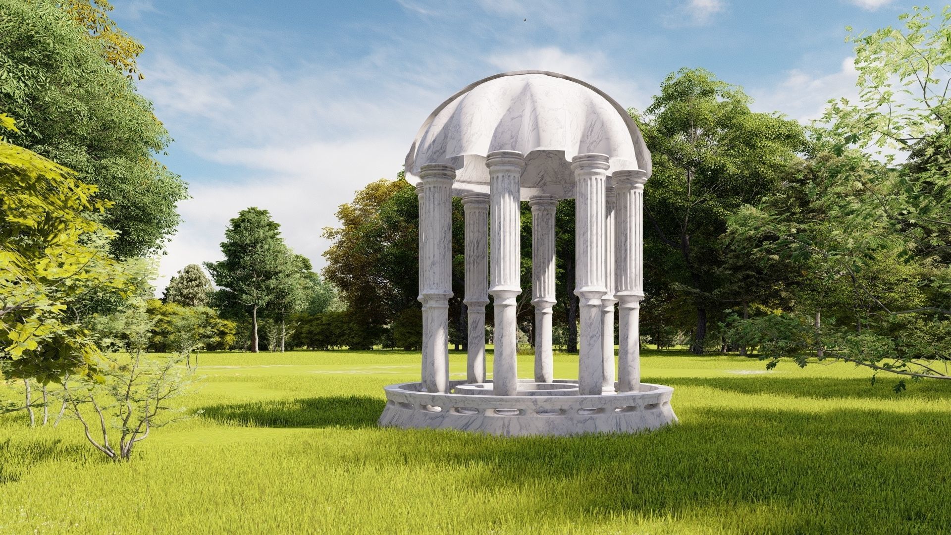 Outdoor Gazebo with Greek Columns 3D model | CGTrader