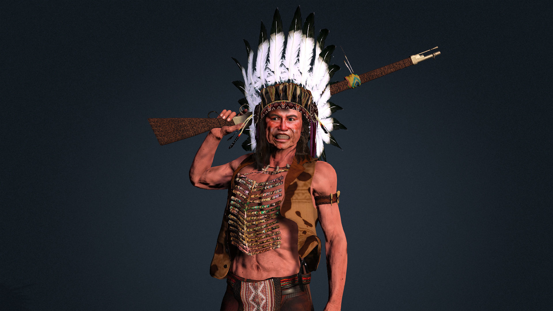 Native American leader High quality full Rigged and Animated 3D model ...