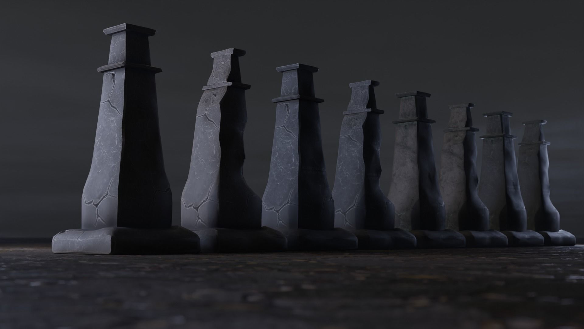 3D model Hand Sculpted cemetery gravestones part 2 VR / AR / low-poly ...