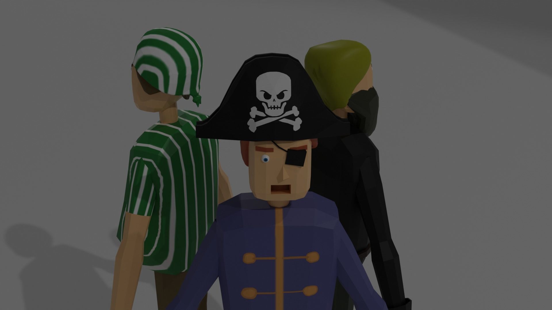 3D model cartoon pirates character VR / AR / low-poly | CGTrader