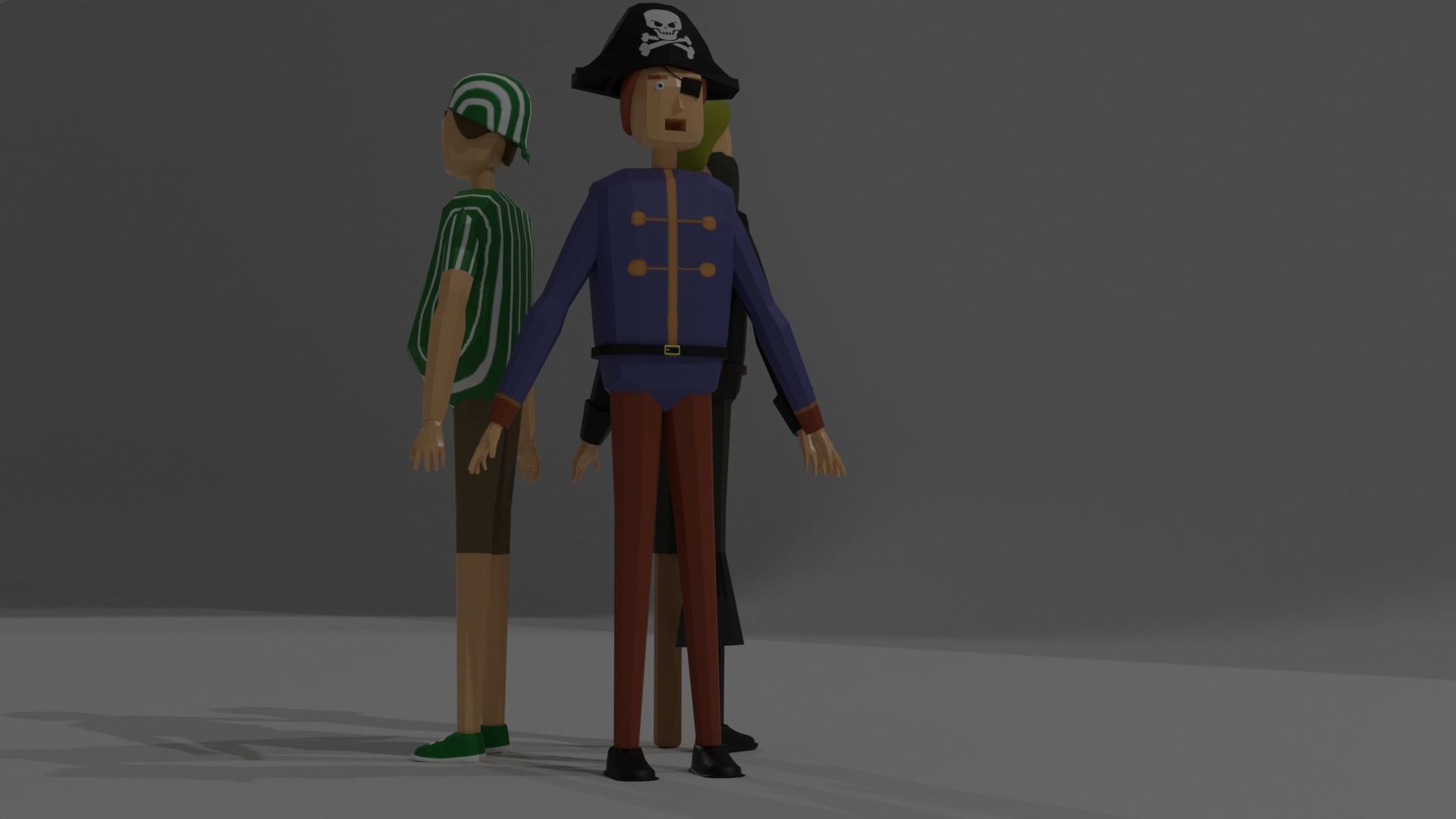 3D model cartoon pirates character VR / AR / low-poly | CGTrader