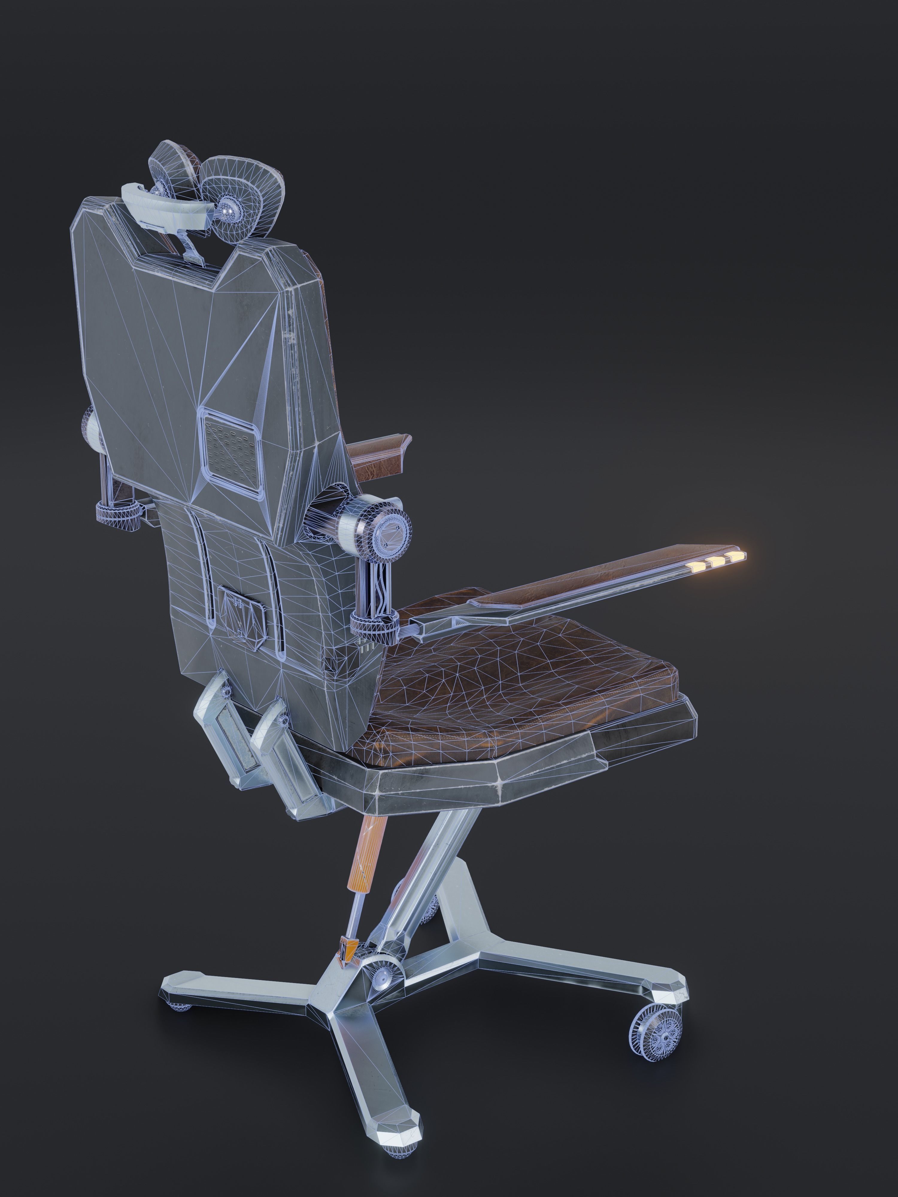 3D model SciFi Furniture - Office Chair VR / AR / low-poly | CGTrader