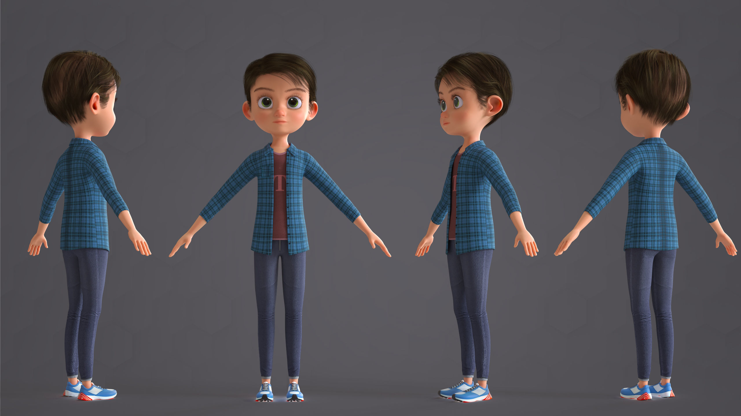 Cartoon Cute BOY 3D model animated rigged | CGTrader