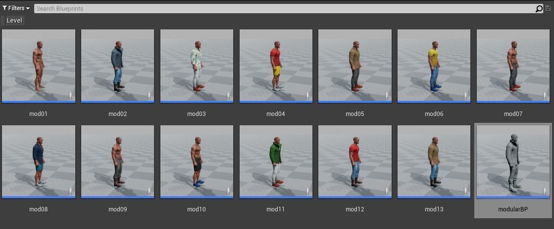 UE4 Advanced Modular Character Male Integrated to ALS system free VR / AR / low-poly 3D model ...