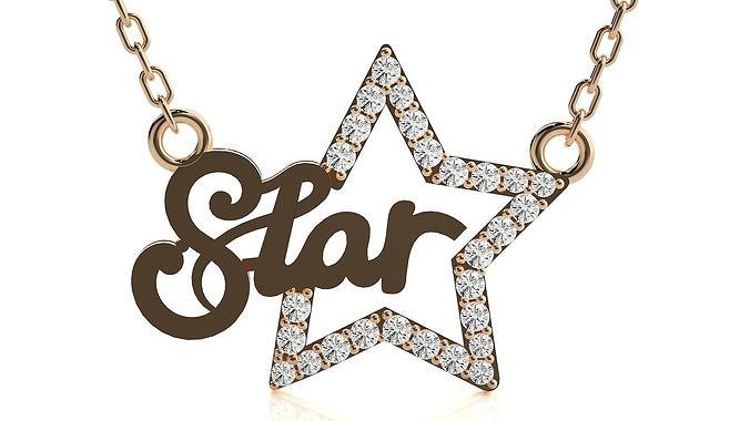 Star pendant 3dm stl render details 3D model 3D printable | CGTrader