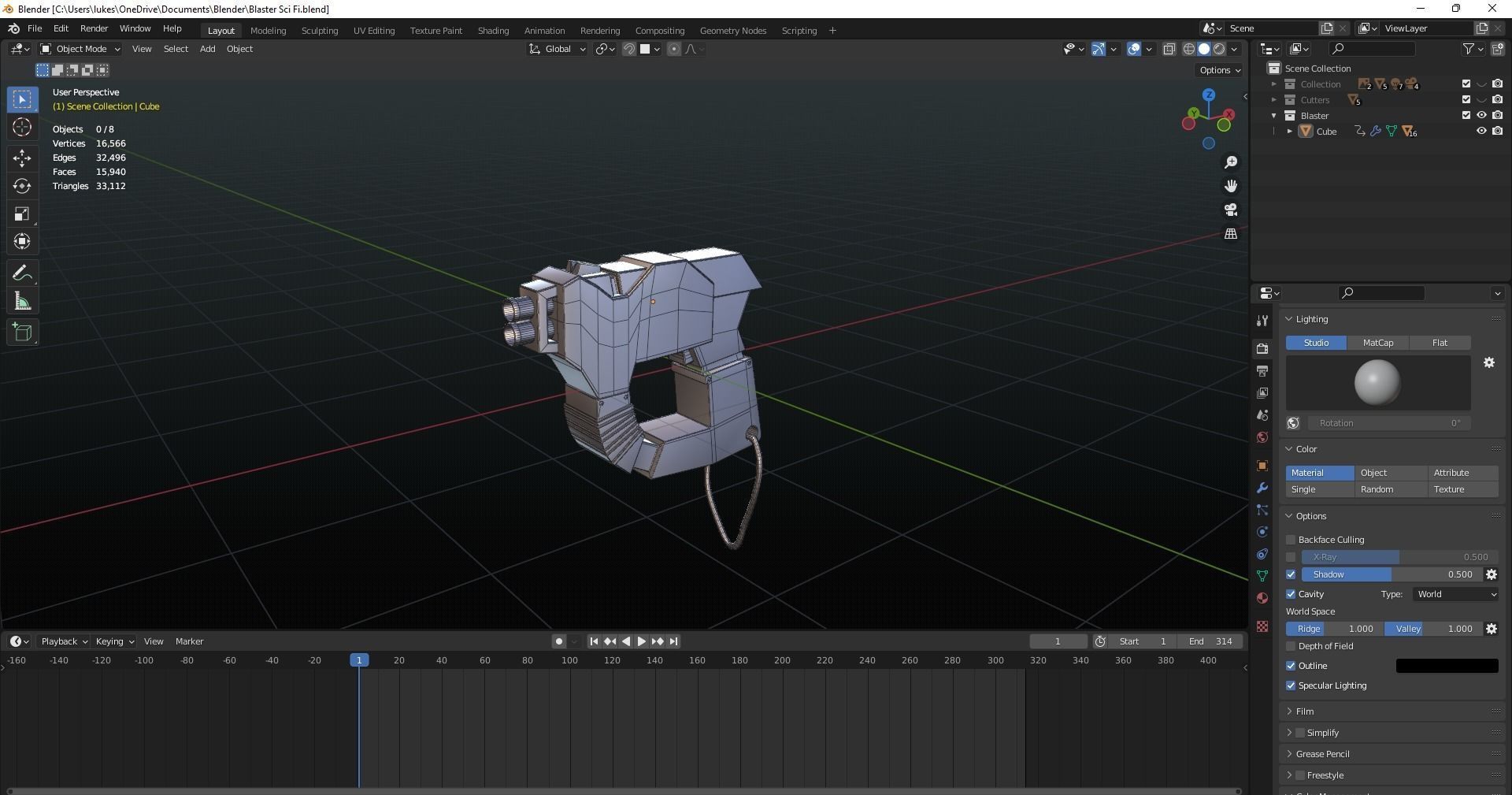 3D model Sci Fi Blaster 3D Game Asset VR / AR / low-poly | CGTrader