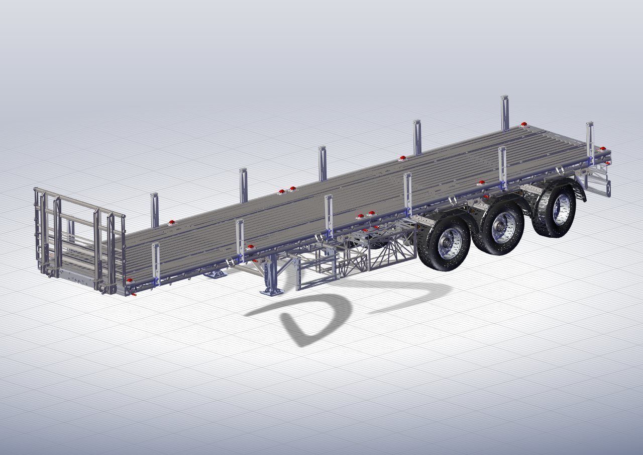 FLATBED trailer 3D model | CGTrader
