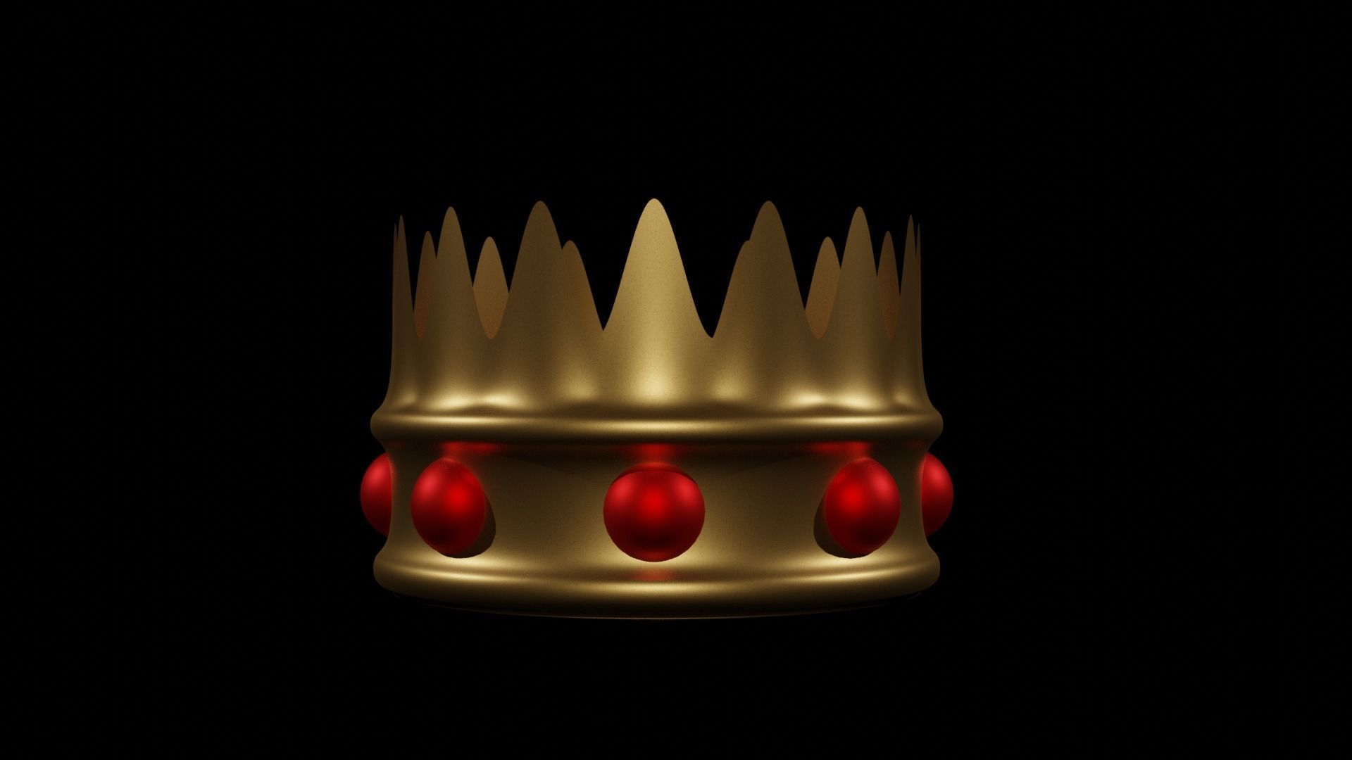 3D model Lowpoly Golden Crown With Red Gems VR / AR / low-poly | CGTrader