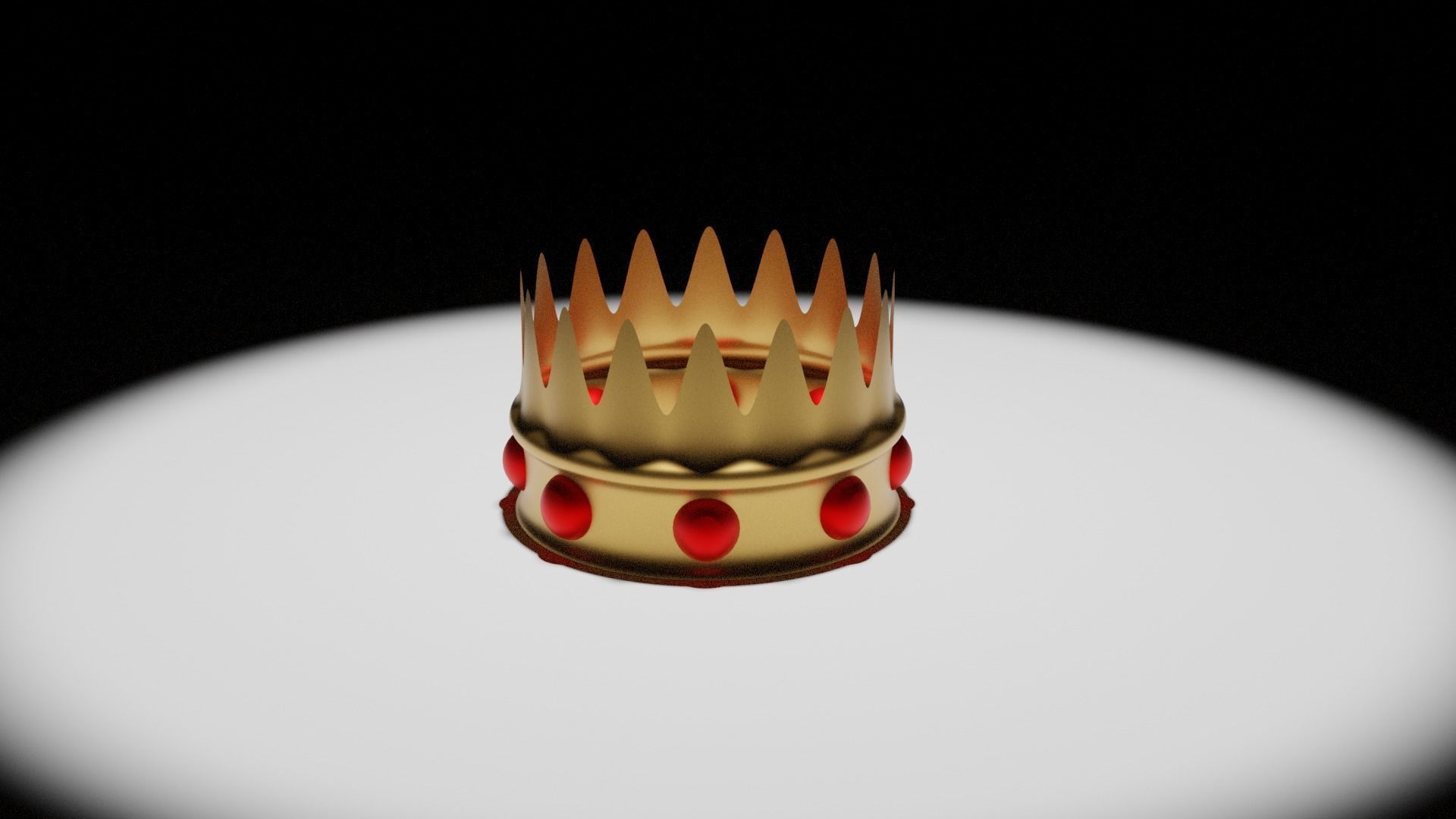 3D model Lowpoly Golden Crown With Red Gems VR / AR / low-poly | CGTrader