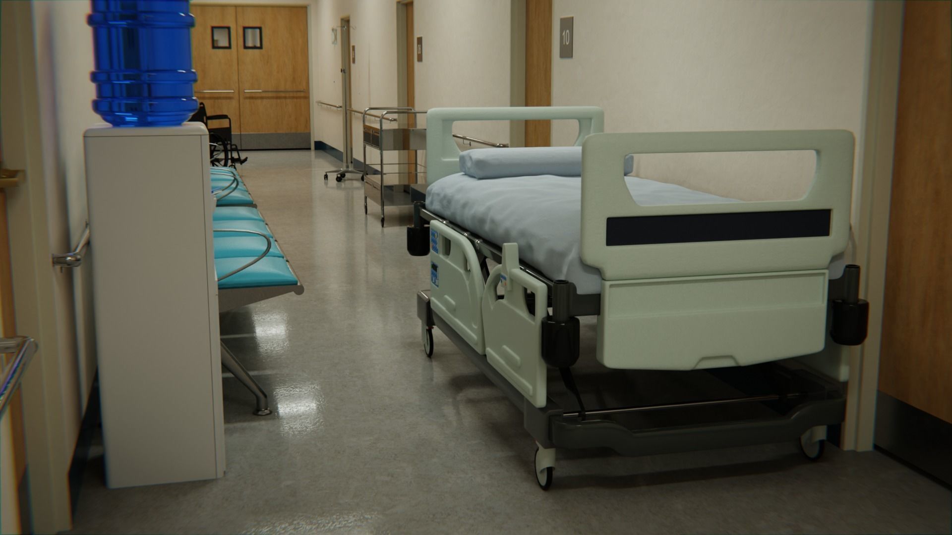 3D model Hospital Corridor 3d Scene VR / AR / low-poly | CGTrader