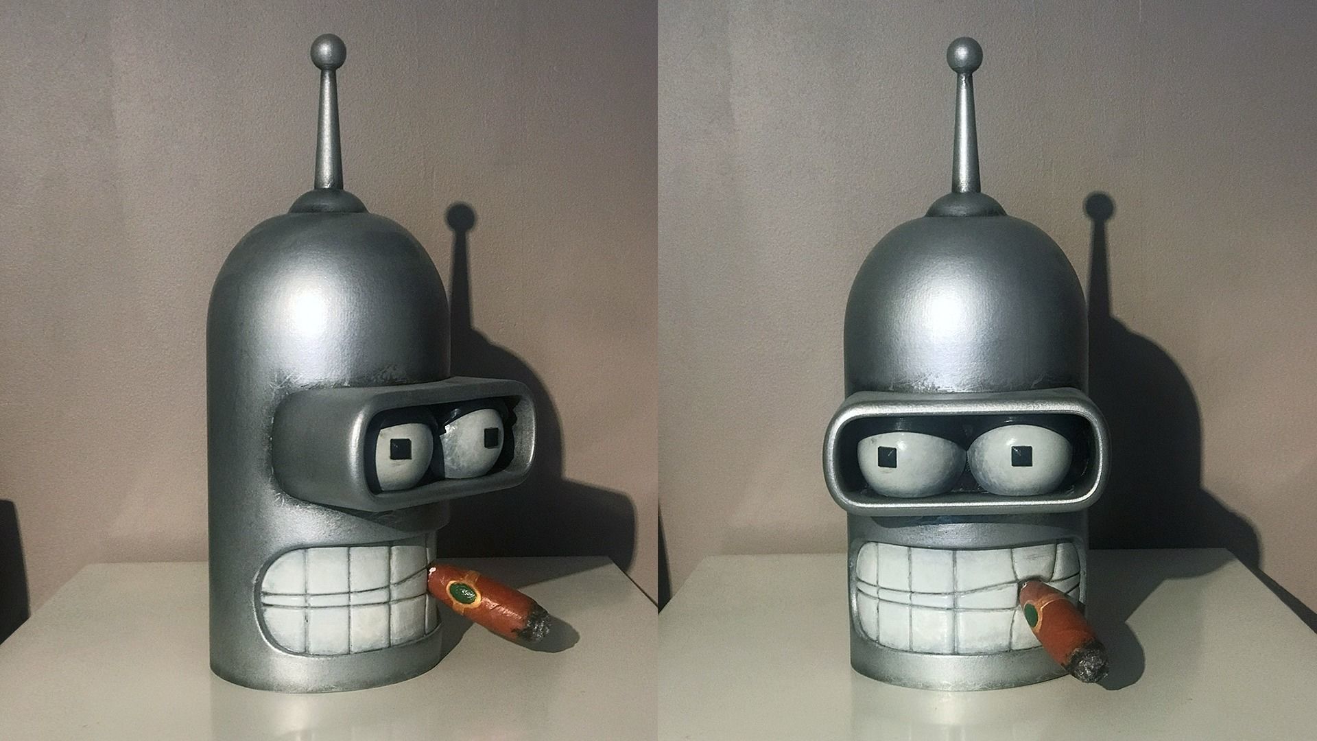 Futurama Benders head with a cigar 3D model 3D printable | CGTrader