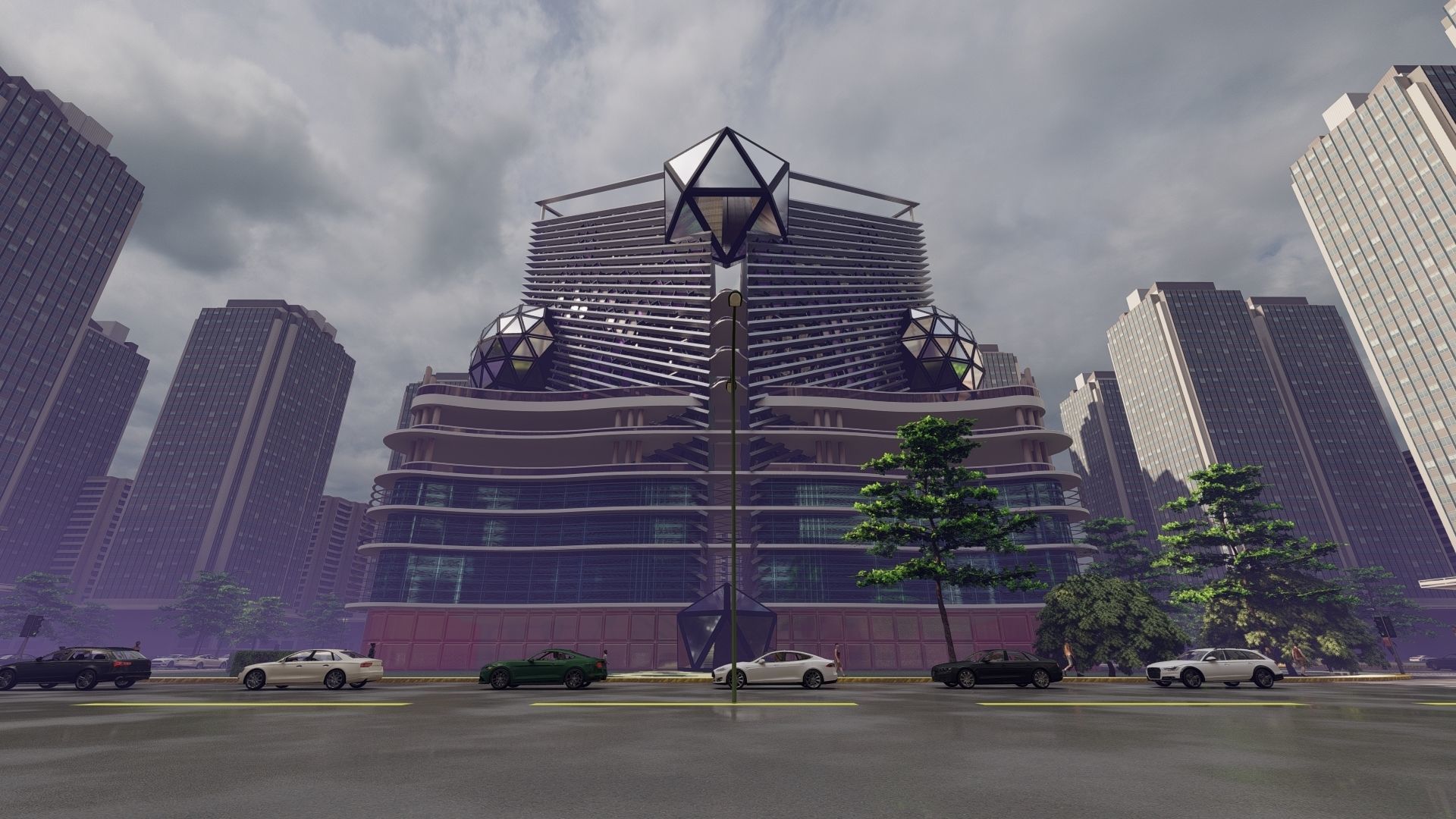 3D model Skyscraper Deconstructivism Structure VR / AR / low-poly ...