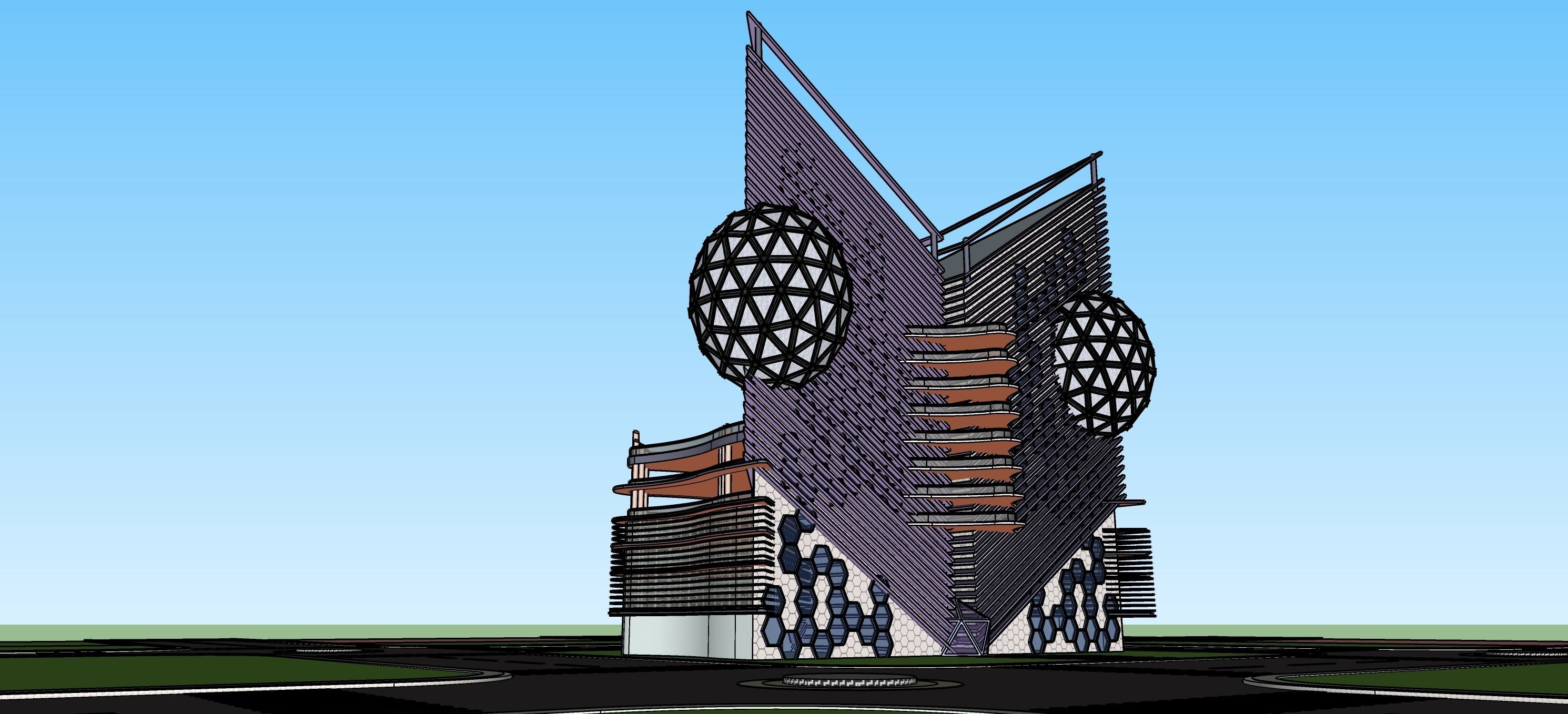 3D model Skyscraper Deconstructivism Structure VR / AR / low-poly ...