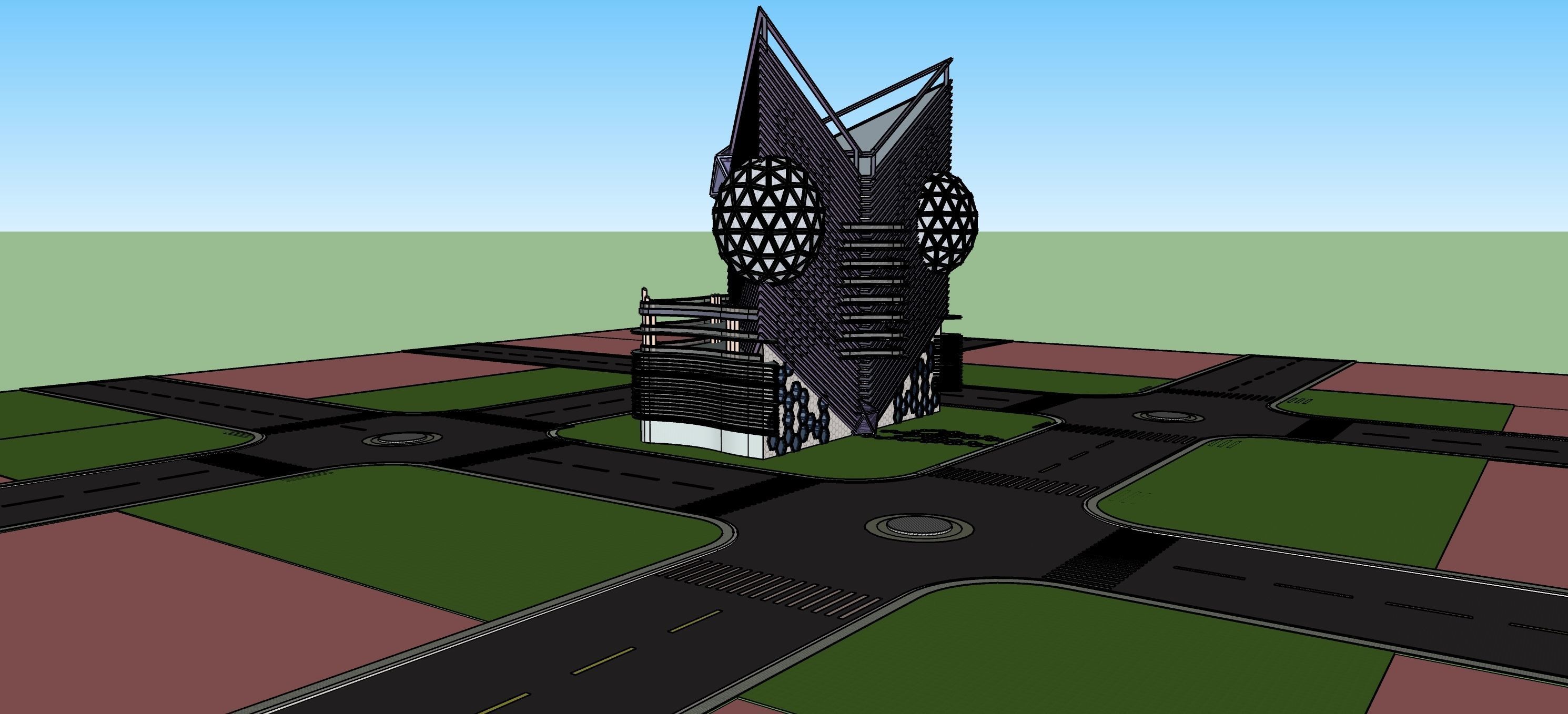 3D model Skyscraper Deconstructivism Structure VR / AR / low-poly ...