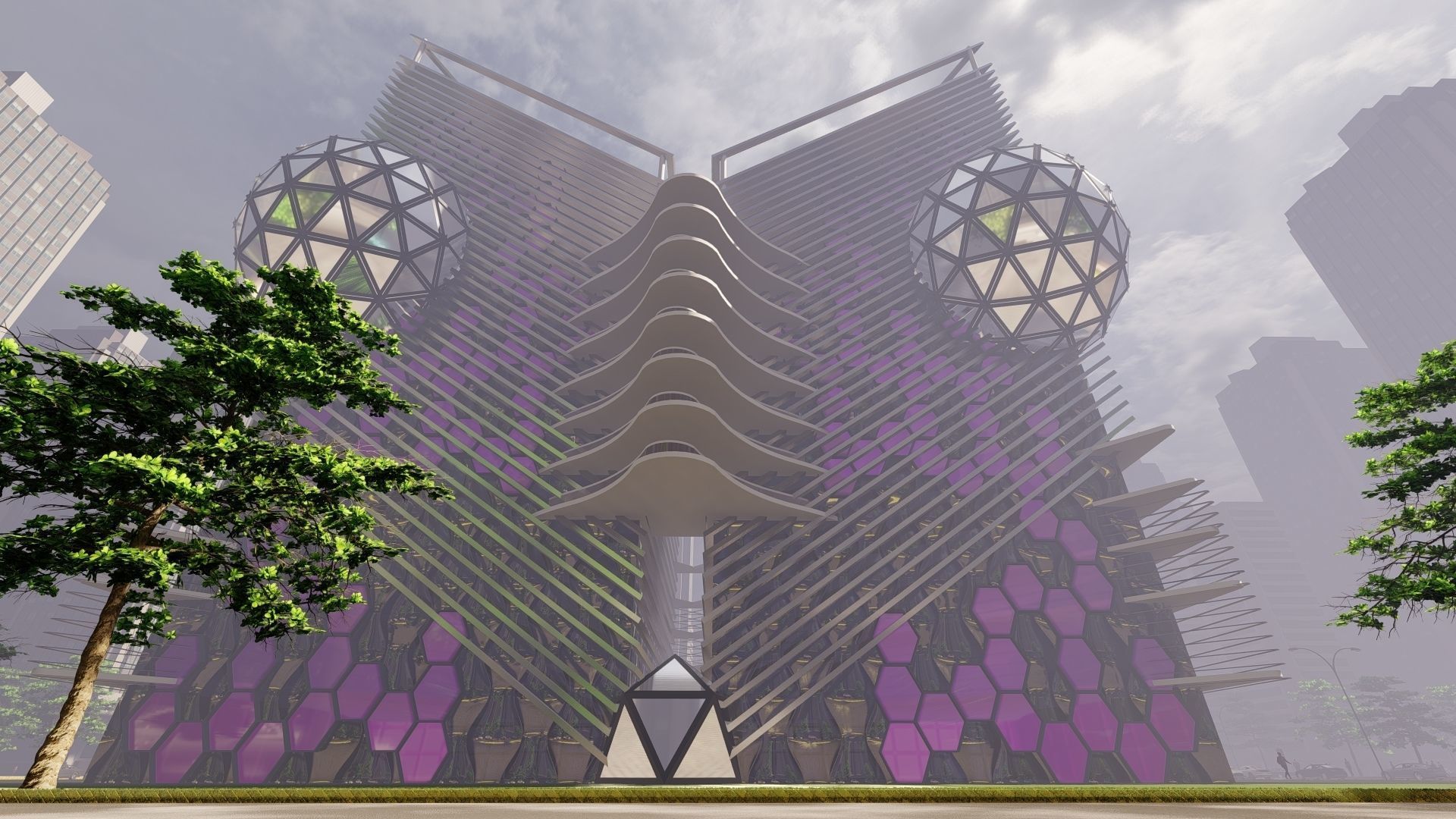 3D model Skyscraper Deconstructivism Structure VR / AR / low-poly ...