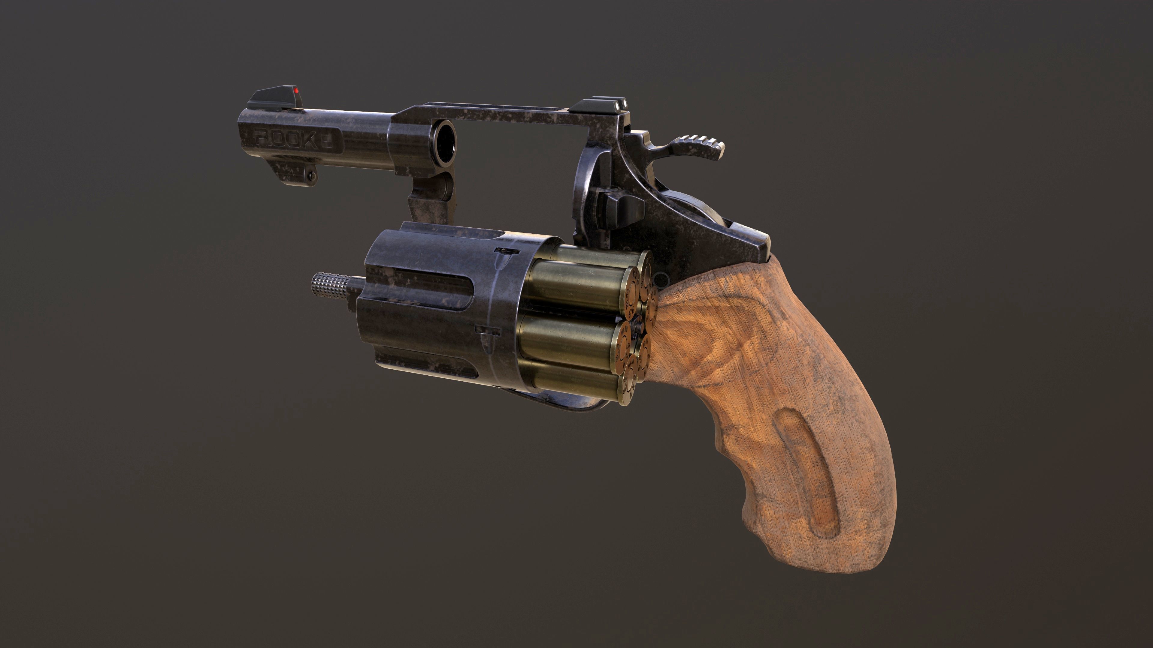 3D model Rook Compact Old Revolver with Accessories VR / AR / low-poly ...