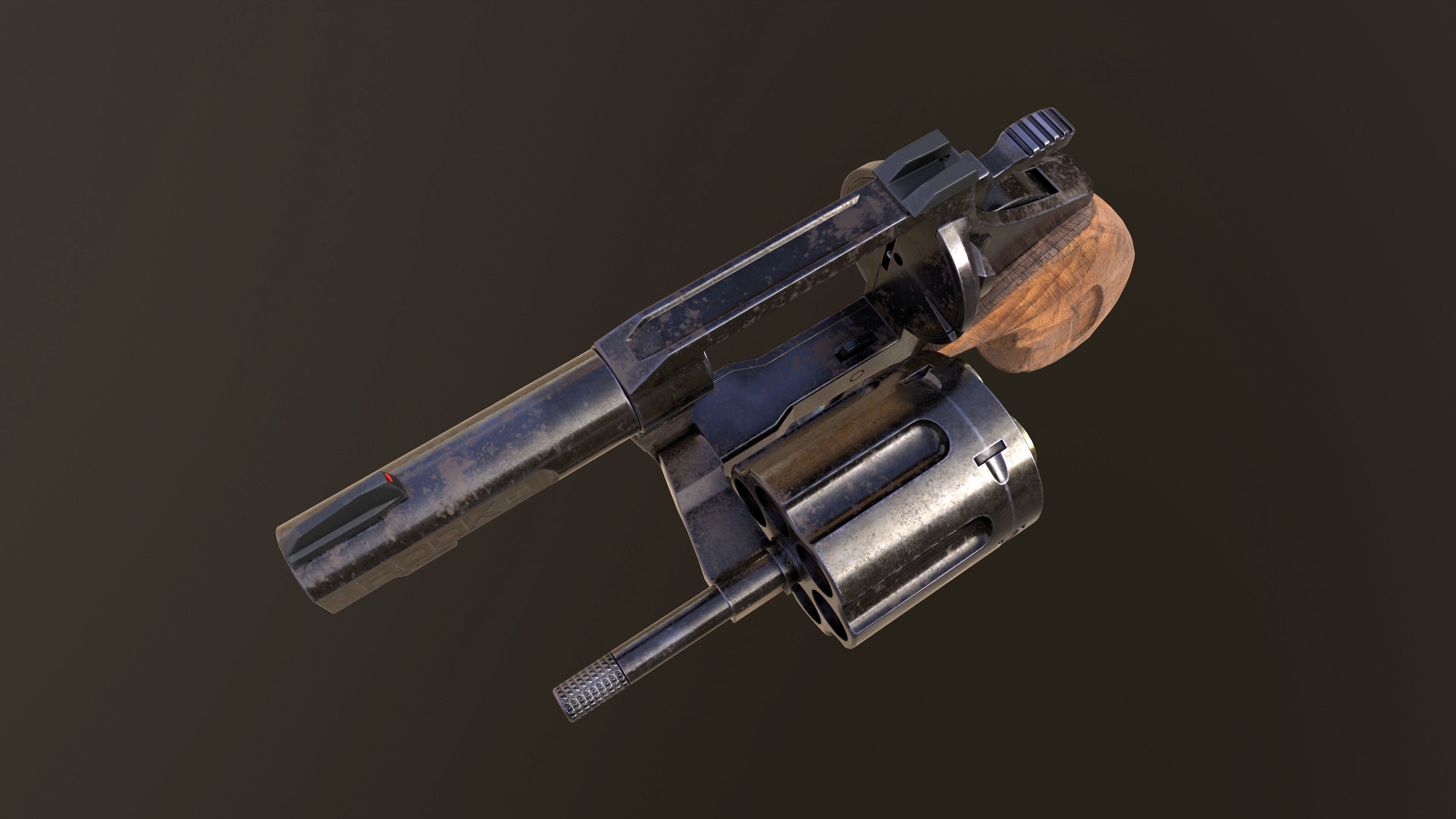 3D model Rook Compact Old Revolver with Accessories VR / AR / low-poly ...