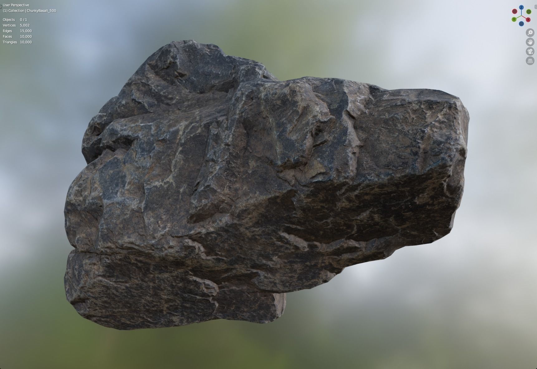 3D model Chunky Basalt - 8K Textures - 7 Mesh Resolutions VR / AR / low ...