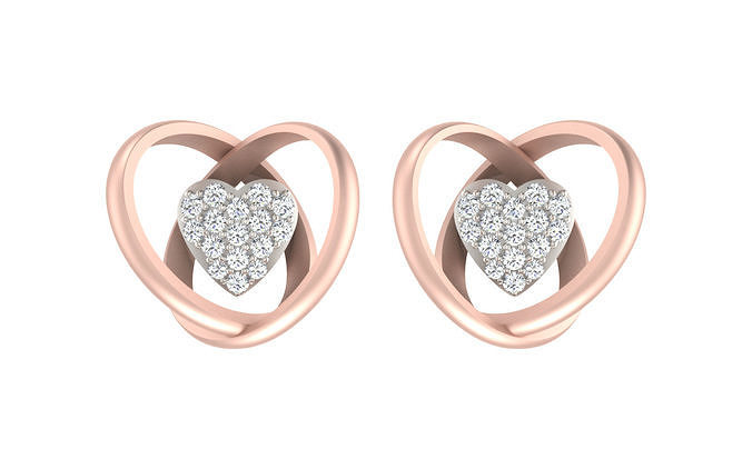 Women Stud Stud Earring 3dm STL OBJ FBX Render Details 3D model 3D ...