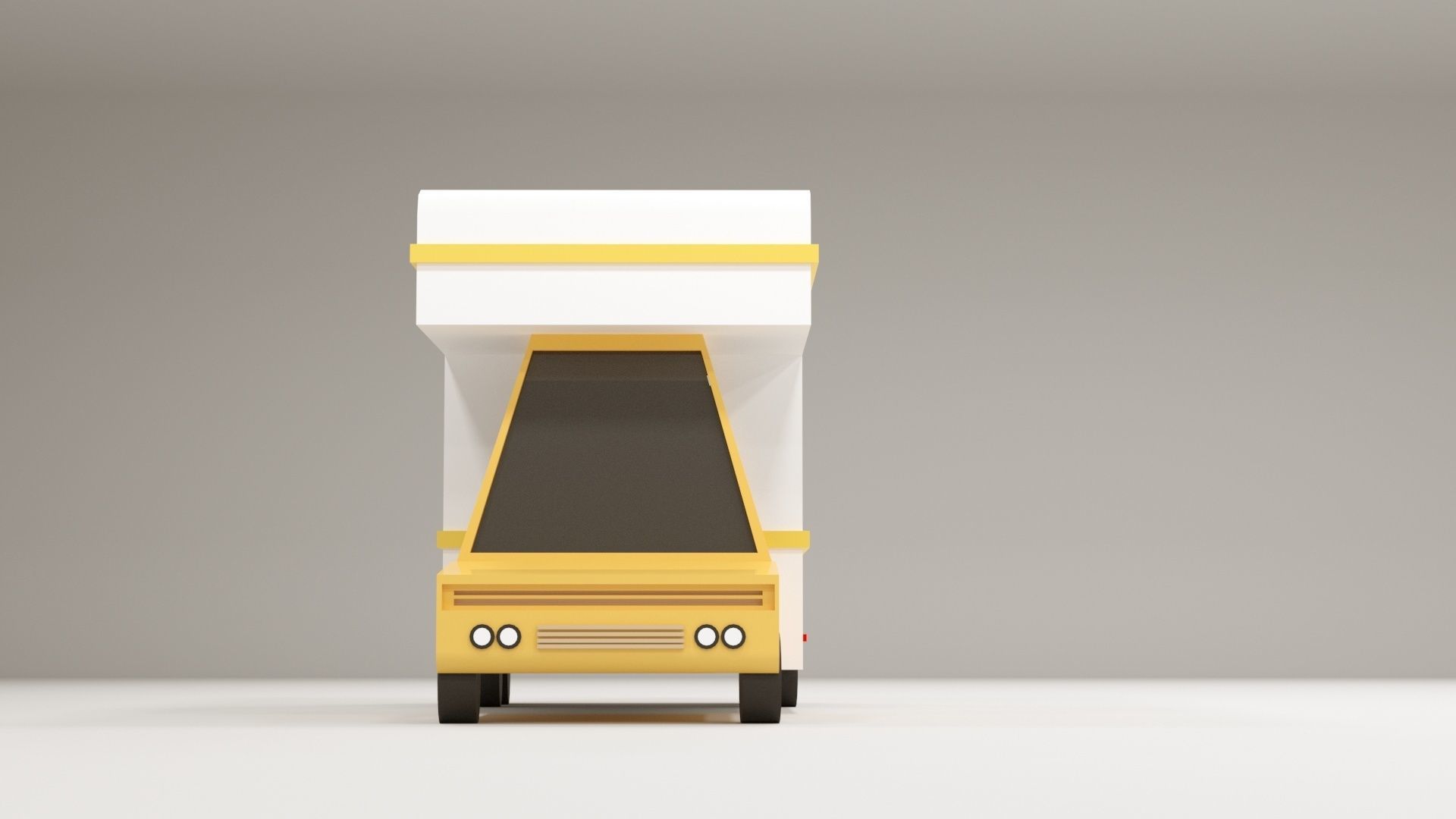 3D model Cartoon Low Poly Food Truck Low-poly 3D model VR / AR / low ...