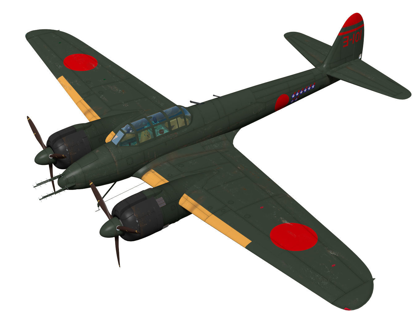 Nakajima J1N Gekko Type11kou 3D model | CGTrader
