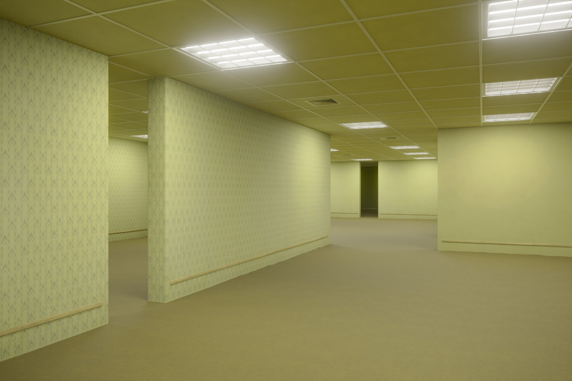3D model The Backrooms maze VR / AR / low-poly | CGTrader