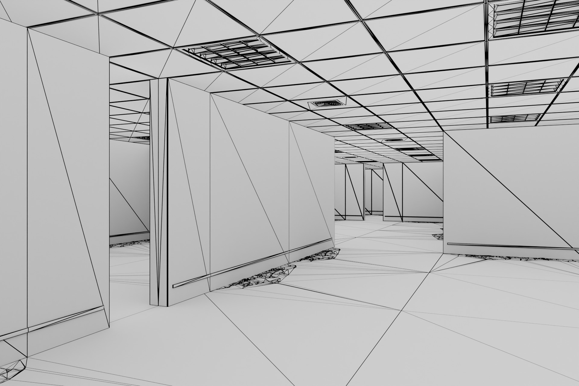 3D model The Backrooms maze VR / AR / low-poly | CGTrader