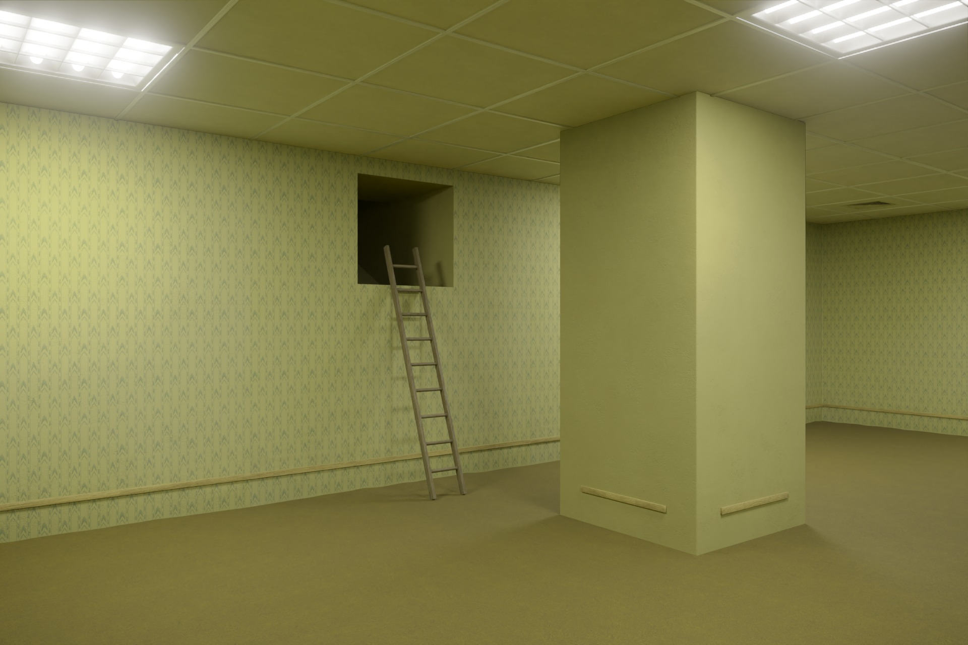 3D model The Backrooms maze VR / AR / low-poly | CGTrader