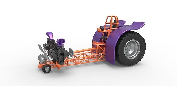 Pulling tractor 2 engines V8 Version 3 Scale 1 to 25 3D model 3D ...