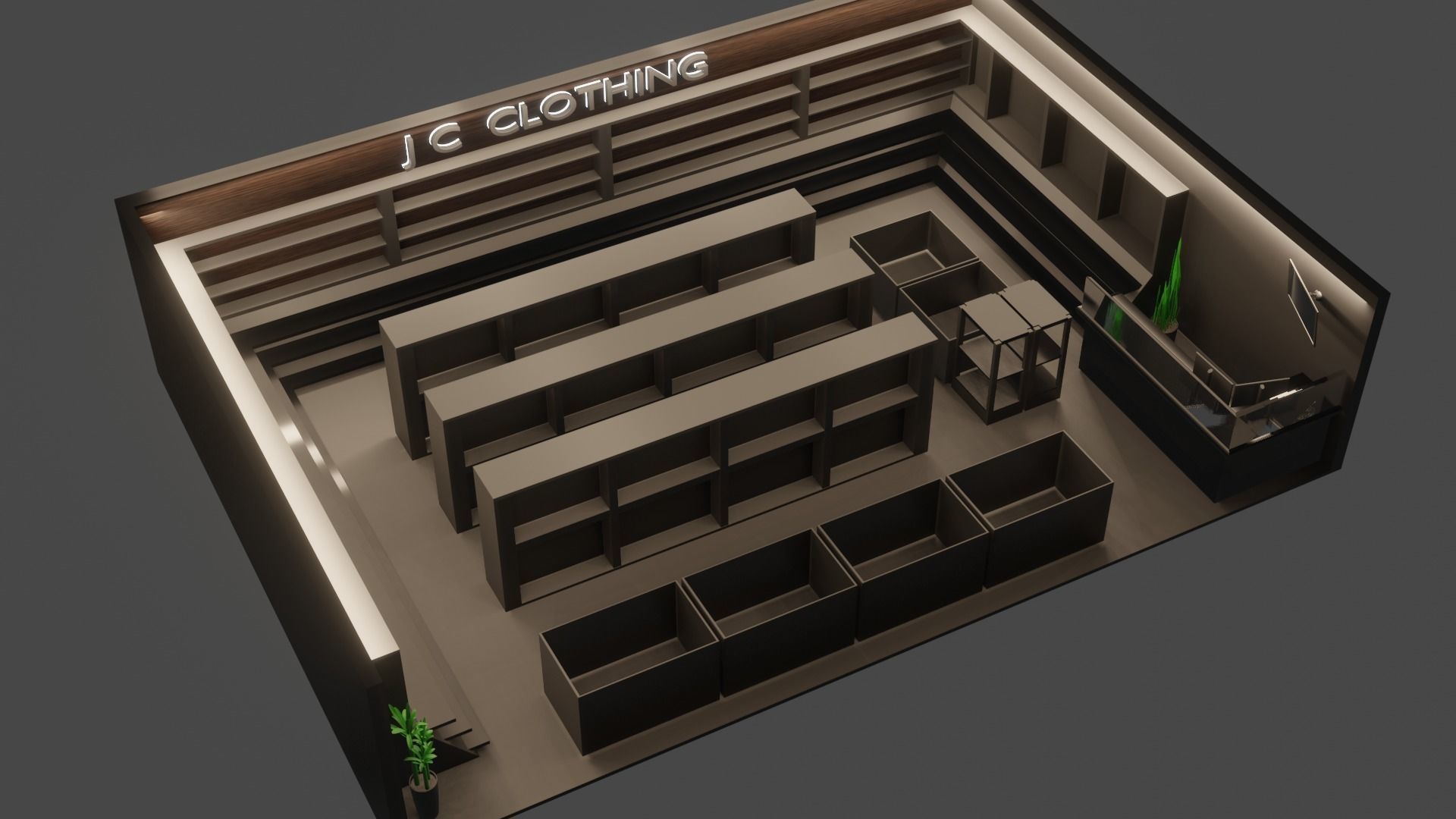 3D model Low poly clothing shop interior VR / AR / low-poly | CGTrader