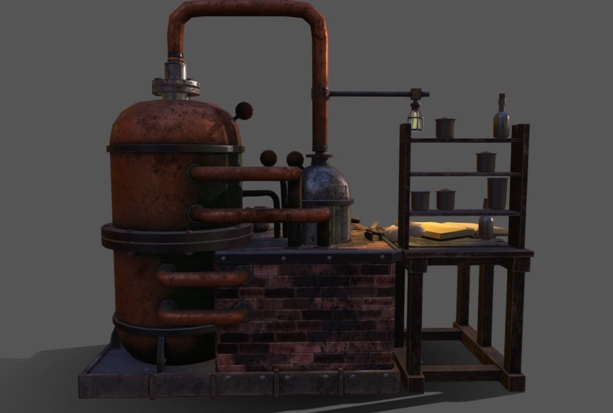 Steampunk Refinery 3D model | CGTrader