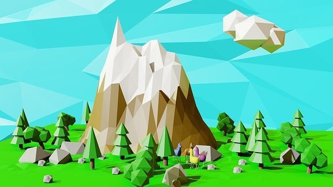 Asset pack low poly free VR / AR / low-poly 3D model | CGTrader