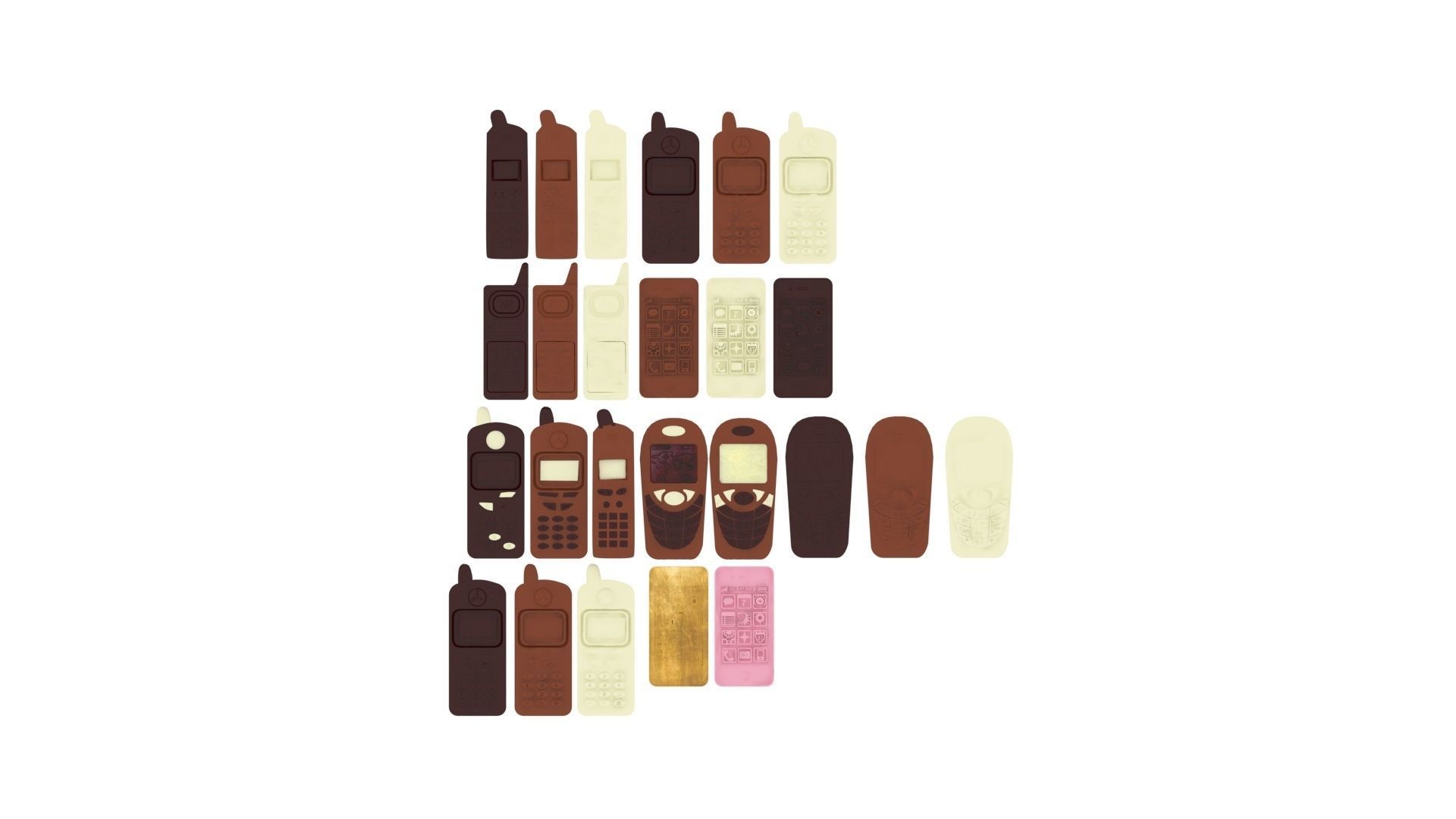 Chocolate Cell Phones Set 3D model | CGTrader