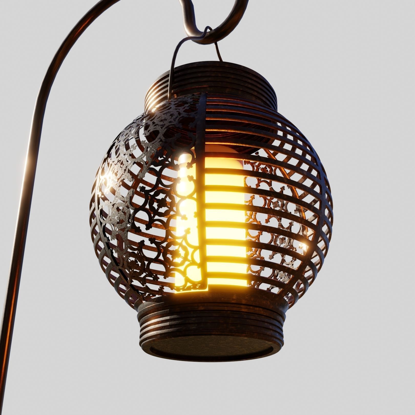 Garden Rerrara Flaming Lantern 3D model | CGTrader