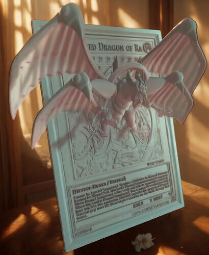 Winged Dragon of Ra 3D 4D Card Custom 3D Printing File YuGiOh 3D model ...
