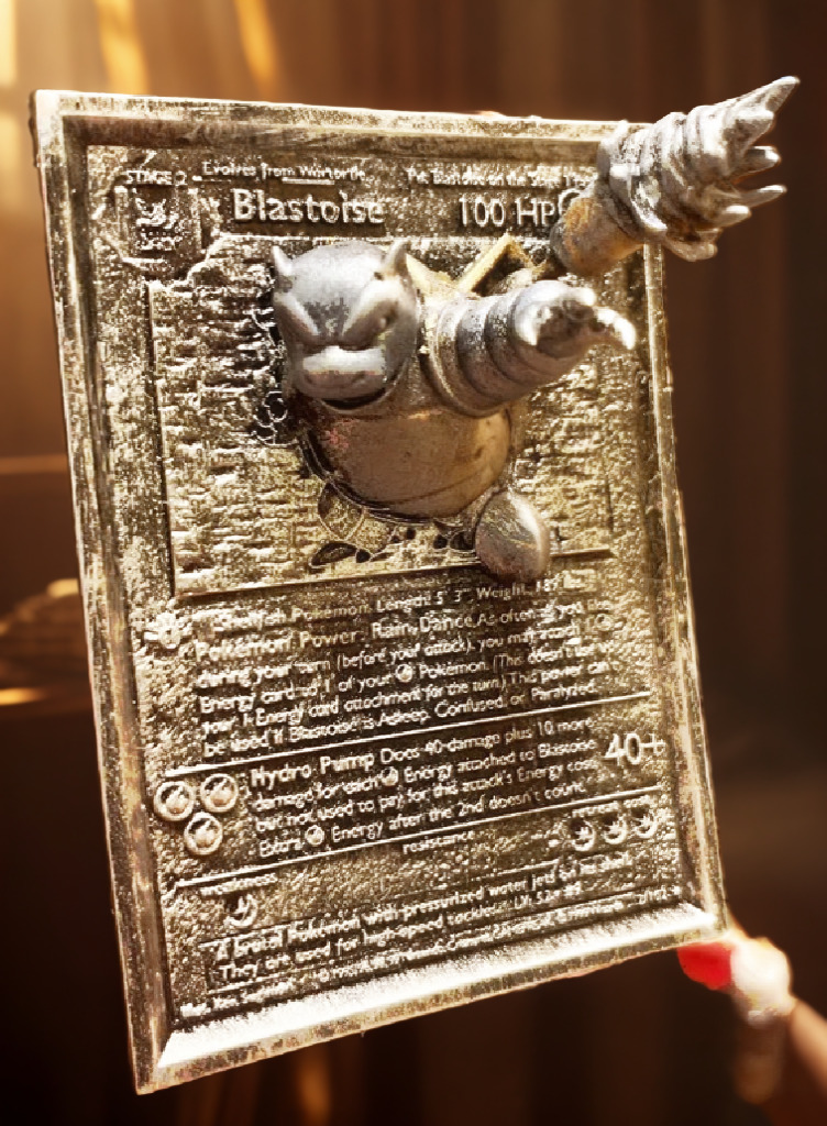 Blastoise 3D 4D Card - Custom 3D Printing STL File Pokemon 3D model 3D ...