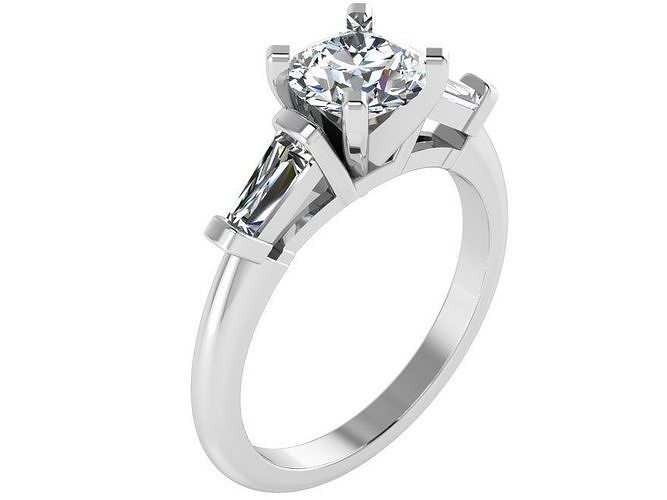 3-Stone Diamond Ring 1690 3D model 3D printable | CGTrader