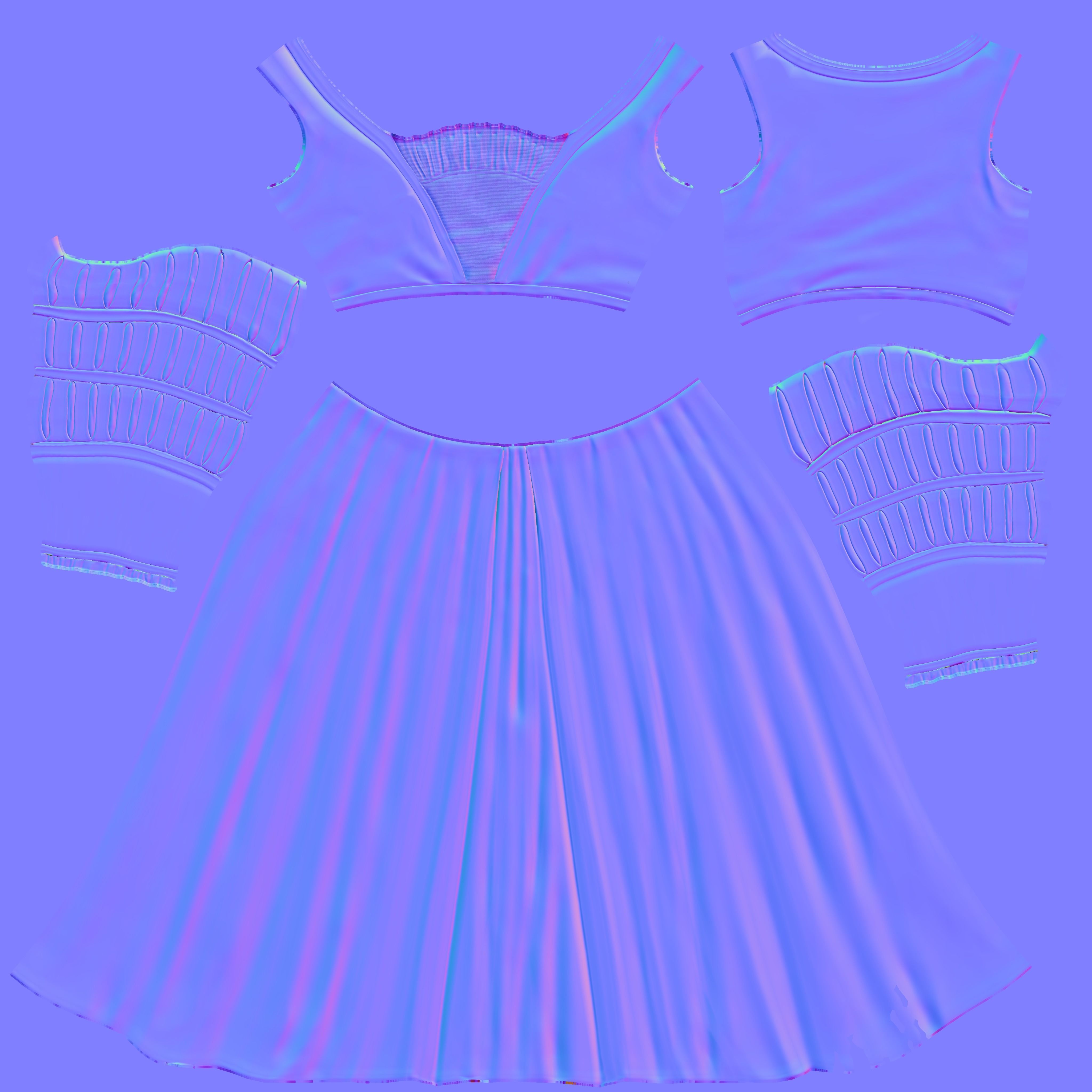 3D model Long Princess Dress Gown With Mamaluke Virago Sleeves VR / AR ...