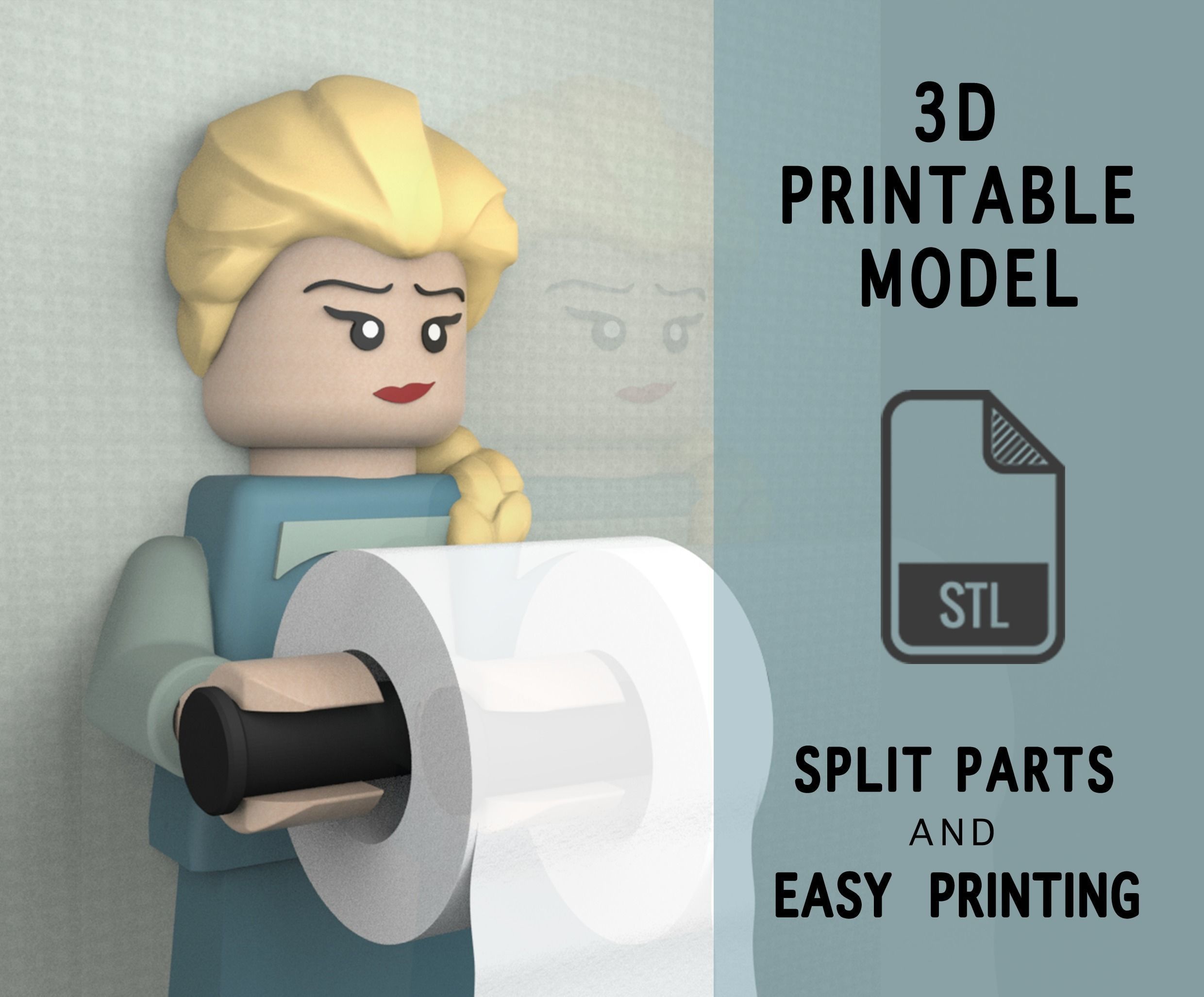 Elsa Toilet Paper Holder Printable 3D model 3D printable | CGTrader